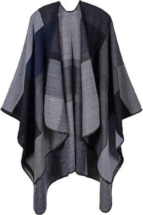 Generic Poncho Femme Hiver Chaud Chale Femme Hiver Chaud Cape Femme Effet enveloppant Poncho Casual Tricot Souple Superposition Facile Tenue Quotidienne