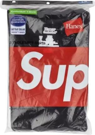 SUPREME Homme, Tops, Noir, Taille: M Hanes Tagless Tees (Lot de 3)