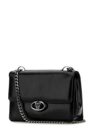 Valentino Garavani Womens Black Leather Medium Vlogo Shoulder Bag Nero Borse A Tracolla