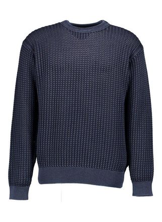 Boss Orange by Hugo Boss BOSS Orange Herren Pullover blau Baumwolle gemustert