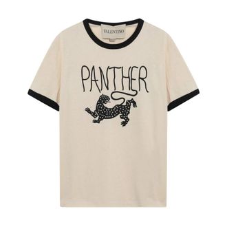 Valentino Garavani Panther T-Shirt - - Tops - Herren - Beige - XL