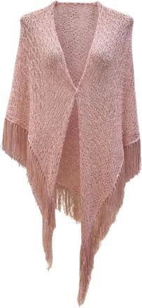 Simona Corsellini Femme, Vestes, Rose, Taille: ONE Size Scialle in Maglia Luxury Frange