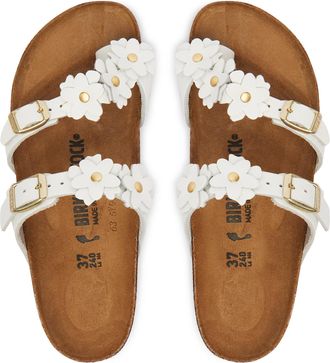 Birkenstock Zehentrenner Birkenstock Mayari Flowe Embellishment 1032060 Wei&szlig;