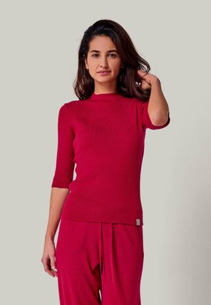 You Look Perfect PULLOVER DARIA - Kurzarm Pullover mit Stehkragen