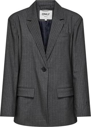 Only Onlnoelia L/S Pinst Slit Blazer XT TLR, Mélange Gris foncé/détail : Rayures Blanches, 42 Femme