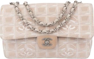 Chanel Crossbody Bags - Chanel Travel Line Monogram Single Flap Crossbody - Gr. unisize - in Beige - f&uuml;r Damen