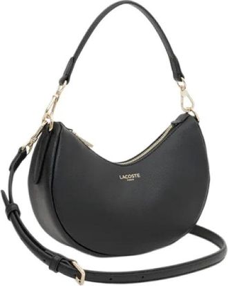 Lacoste Femme, Sacs, Noir, Taille: ONE Size Petit sac demi-lune Champs-&Eacute;lys&eacute;es