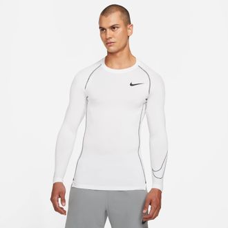 Nike Nike Herren M Np Df Tight Top Ls Shirt, White/Black/Black, S EU