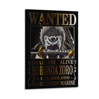 Generic Anime One Piece Wanted Poster Zoro One Piece Poster Wandkunst Malerei Leinwand Drucke Dekor Poster Kunstwerke 30 x 45 cm