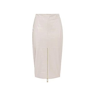 Elisabetta Franchi Krokodildruck Strukturierter Rock - - Skirts - Damen - Beige - L