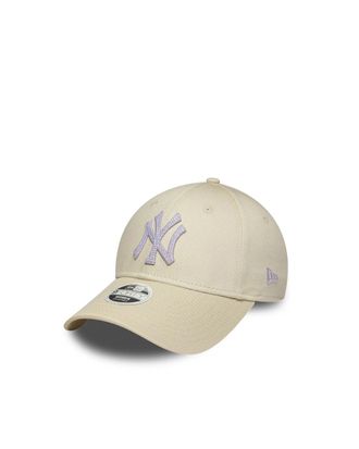 New Era Womens Baseball Cap 9forty Metallic Cream Cotton Hat