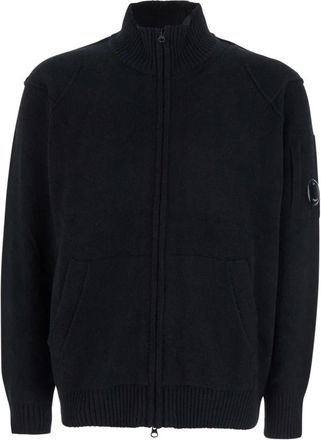 C.P. Company Lammwoll-Rei&szlig;verschluss-Strickjacke - - Knitwear - Herren - Schwarzk - 2XL