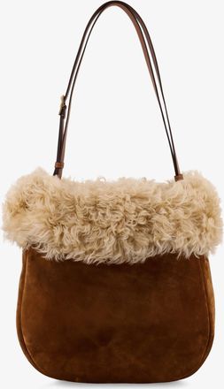 Saint Laurent Suede shoulder bag with shearling profile - SAINT LAURENT - gender_Woman