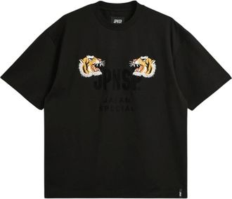 TAION Taion, Homme, Tops, Noir, Taille: M Front Side Embroidery T-Shirt