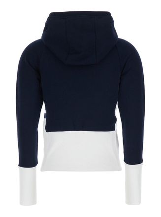 Thom Browne Womens Hoodie Blue Colour-Block Cotton Sweatshirts Sweater