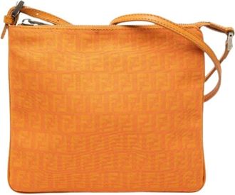 Fendi Sac bandouli&egrave;re Pre-owned en toile - Femme - Pre-owned - Orange - Taille: ONE Size