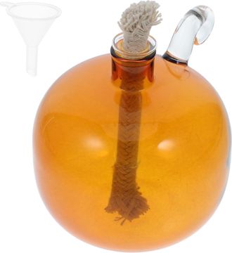 Hemobllo Kleine Runde Glas &Ouml;llampe Nachf&uuml;llbar mit Baumwolldocht Geruchsneutral f&uuml;r Innenbereich Stilvolle &Ouml;llampe f&uuml;r Zuhause und Restaurant