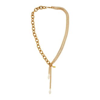 Dansk Copenhagen Femme, Accessoires, Jaune, Taille: ONE Size Collier Double Rang Perles Joie Imperm&eacute;able