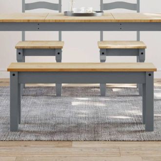 vidaXL Vidaxl - Essbank Panama Grau 105x30x45 cm Massivholz Kiefer