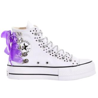 Converse Low-Top Sneaker - Platform White, Violet - Gr. 36,5 (EU) - in Wei&szlig; - f&uuml;r Damen