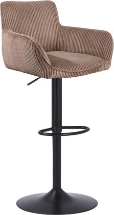 Livetastic Barhocker, Schwarz, Hellbraun, Metall, Textil, Drehteller, 55x91.5-113x52 cm, Sitzfl&auml;che 360&deg; drehbar, inklusive Armlehnen, Esszimmer, Barm&ouml;bel, Barho