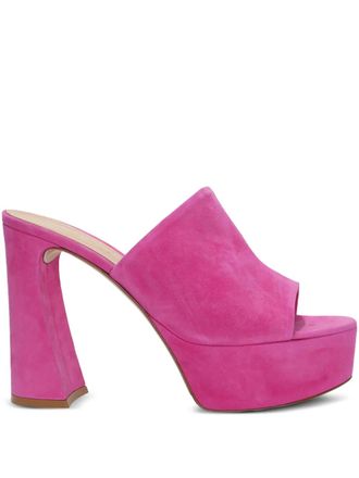 Gianvito Rossi Wildledersandalen mit Plateau - Rosa