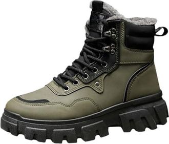 Generic Bottes Homme dHiver Chaussures Montantes Randonn&eacute;e &agrave; Lacets avec Doublure Polaire Chaude Semelle &Eacute;paisse Antid&eacute;rapante Imperm&eacute;ables Bottes De Neige Te