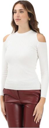 Vicolo Femme, Pulls, Blanc, Taille: ONE Size Maille &agrave; col rond