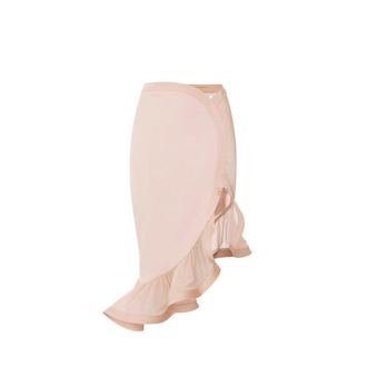 Elisabetta Franchi Femme, Jupes, Beige, Taille: 44 FR Jupe en cr&ecirc;pe et satin avec volant