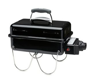 Weber Go-Anywhere Gasgrill/Tragbarer Grill mit klappbaren Beinen, Z&uuml;ndknopf, Robuste Emaille, Leichter und kompakter Campinggrill f&uuml;r den Au&szlig;enbereich, 42 x