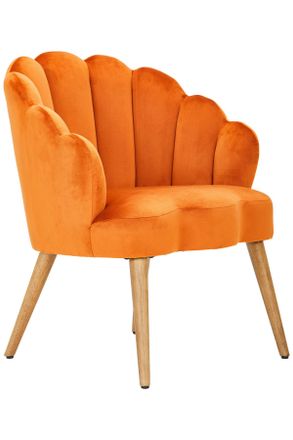 MID.YOU Mid.you Sessel, Orange, Ecru, Holz, Textil, Kautschukholz, massiv, Sperrholz, 67x80x65 cm, Wohnzimmer, Sessel, Polstersessel