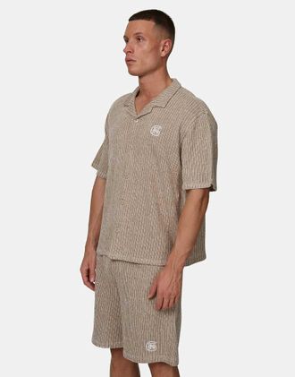 Good For Nothing Chemise en maille boucl&eacute;e &agrave; monogramme - Marron