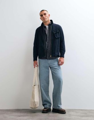 Barbour A7 Overshirt mit Rei&szlig;verschluss in Marineblau