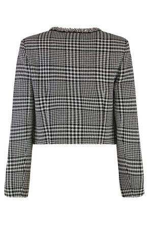 Self Portrait Stone-Embellished Jacquard Jacket - Black