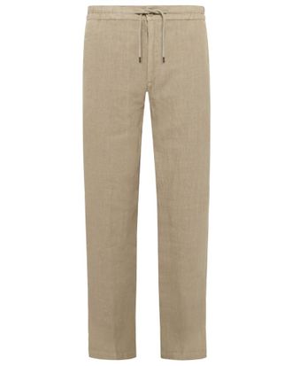 Alberto Leinenhose mit Dehnbund und Tunnelzug, Wide Fit in
