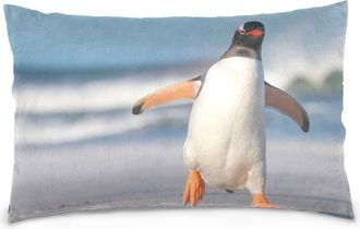 Linomo Kissenbezug 40x60 cm, Süß Pinguin Winter Dekorative Kissenbezug Kissenhülle für Couch Sofa Bett Hause