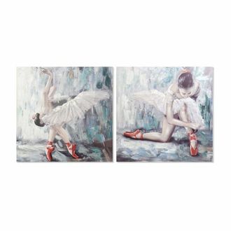 DKD Home Decor Tableaux - Dekodonia - Bailarine - 100 X 100 Cm - Set Di 2 - Decorazione Murale Contemporanea