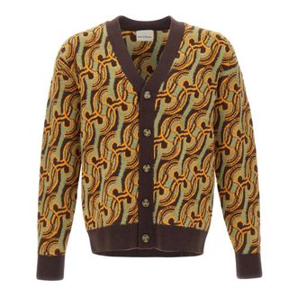 Dr&ocirc;le de Monsieur Cardigan D Mirror Abstrait - Homme - Pulls - Multicolore - Taille: L