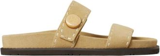 Tory Burch Femme, Chaussures, Beige, Taille: 39 EU Romy Sport Slide