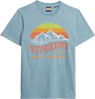 Superdry Herren Locker geschnittenes, klassisches Great Outdoors T-Shirt Wüstenhimmelblau Gesprenkelt XXL
