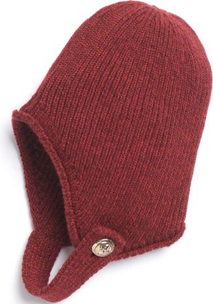 Barrie Gerippte Beanie mit Riemen-Detail - Rot
