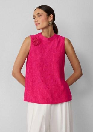 s.Oliver Blusentop Bluse Strukturiertes Blusentop mit abnehmbarer Brosche