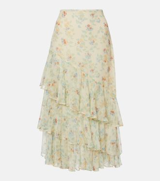 Ulla Johnson Midirock Meadow aus Seidenchiffon