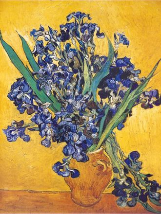 1art1 Vincent Van Gogh Poster Iris, 1889 Bilder Leinwand-Bild Auf Keilrahmen | XXL-Wandbild Poster Kunstdruck Als Leinwandbild 80x60 cm