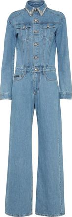 Philipp Plein Femme, Combinaisons et Ensembles, Bleu, Taille: 38 FR Denim Jumpsuit PS