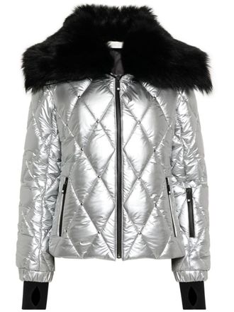 Palm Angels veste de ski matelass&eacute; &agrave; effet r&eacute;fl&eacute;chissant - Argent