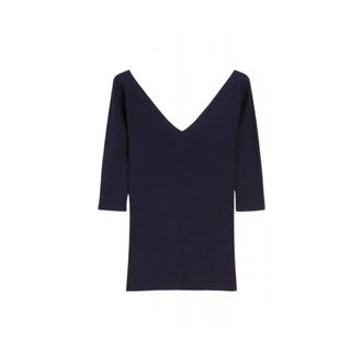 Max Mara Visita V-neck Jumper - - Knitwear - Damen - Blau - L