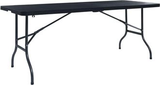 vidaXL Vidaxl - Table pliable de jardin Noir 180x75x72 cm pehd Imitation rotin