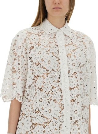 Michael Michael Kors Floral Lace Shirt - White