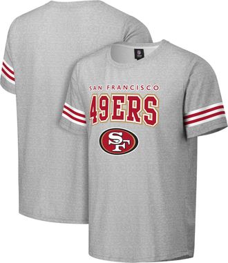 Foco NFL Herren-T-Shirt, offizielles Lizenzprodukt, Grau, Team-Farbe, Prim&auml;r-Logo, gew&ouml;lbtes Wordmark Performance, Rundhalsausschnitt, kurz&auml;rmelig, San Fra